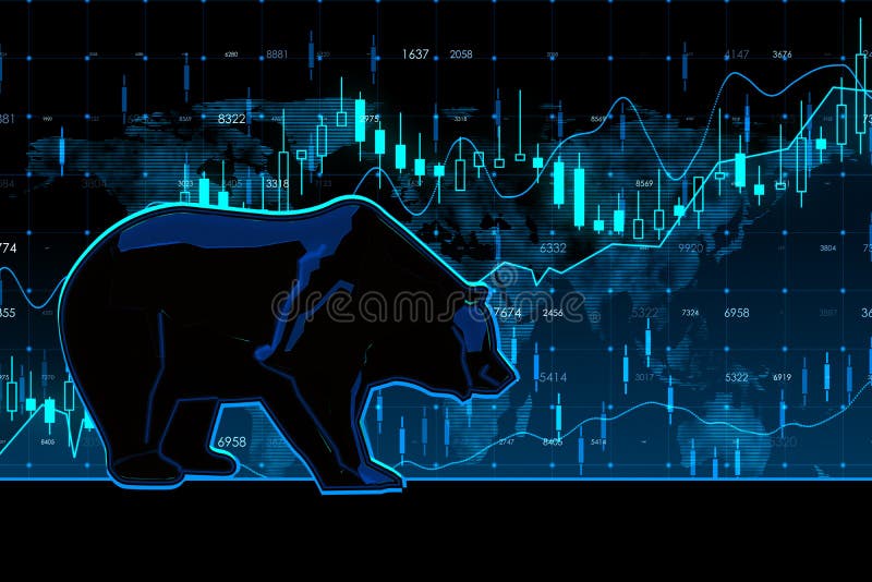 Creative Bear Market Forex Chart Hologram. Graph and Stock Crash ...