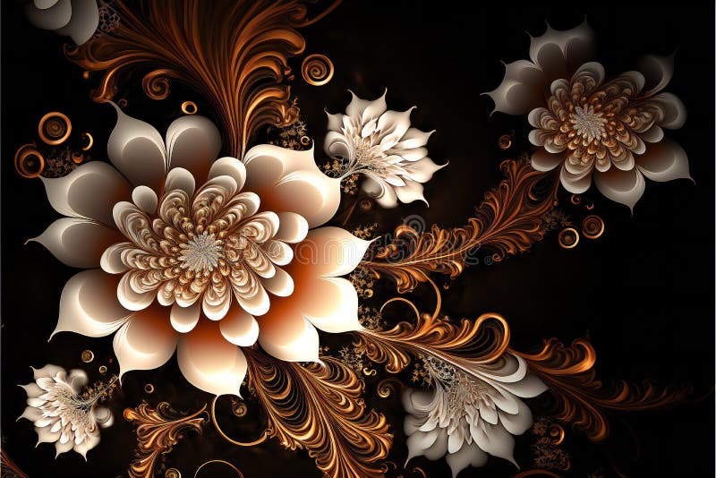 Creative and Beautiful Floral Pattern, 3d Illustration Stock Photo ...