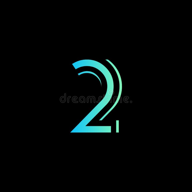 A Creative Beautiful Number 2 Design in Black Background Stock ...