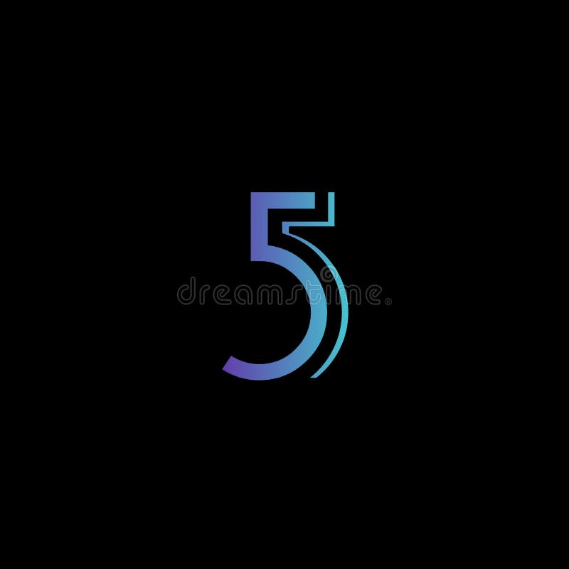 A Creative Beautiful Number 5 Design in Black Background Stock Image ...