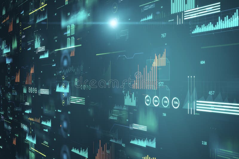 Creative Big Data Charts Texture Stock Illustration - Illustration of ...