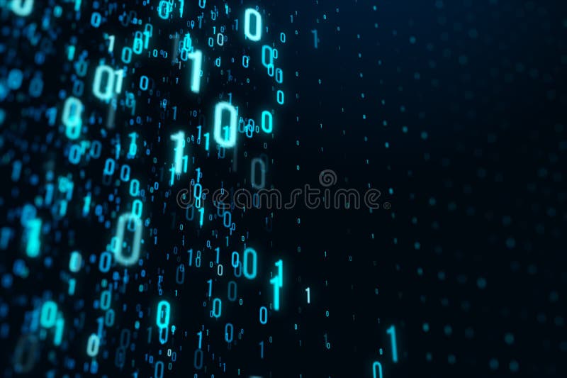 Creative Binary Coding On Backdrop Matrix And Security Concept 3d Rendering Stock Illustration