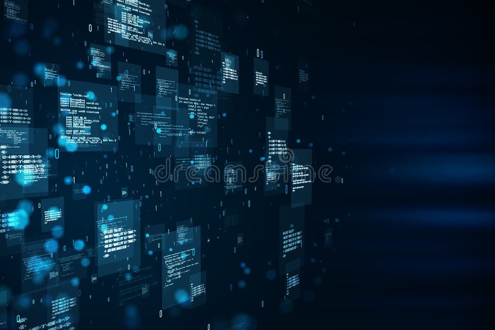 Creative Binary Coding Texture. Software Programming Code Stock Illustration - Illustration of ...