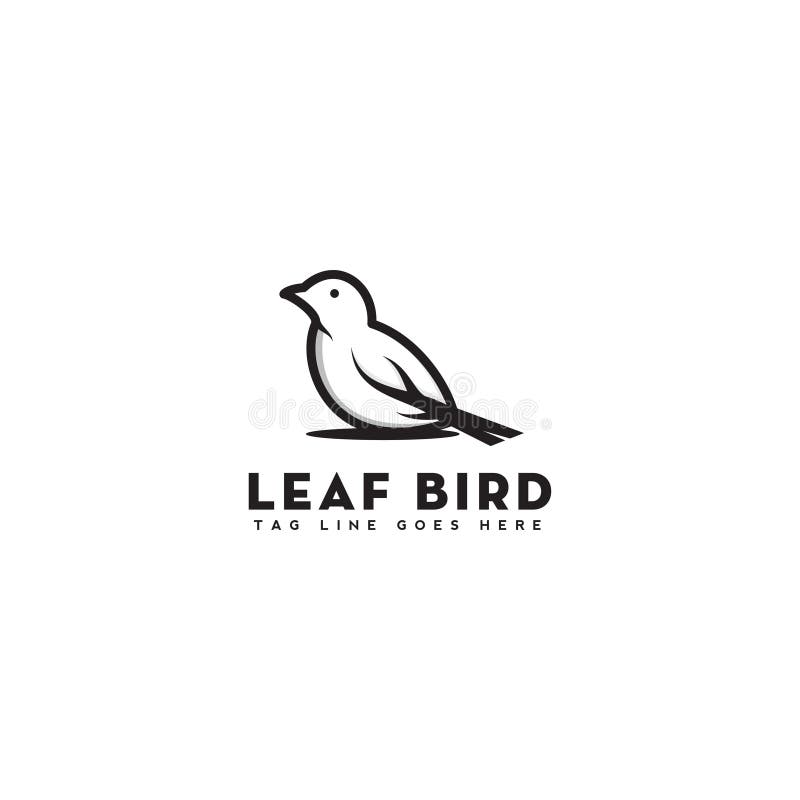 Creative Bird with Leaf Logo, Vector Icon Template Line Art Outline ...
