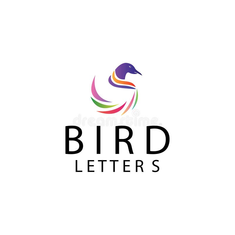 Creative Bird Logo Illustration S Initials with Colorful Design Vector ...