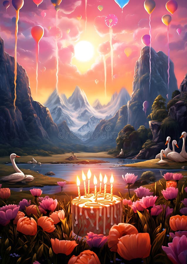 Creative Birthday Backdrops Stock Illustration - Illustration of ...