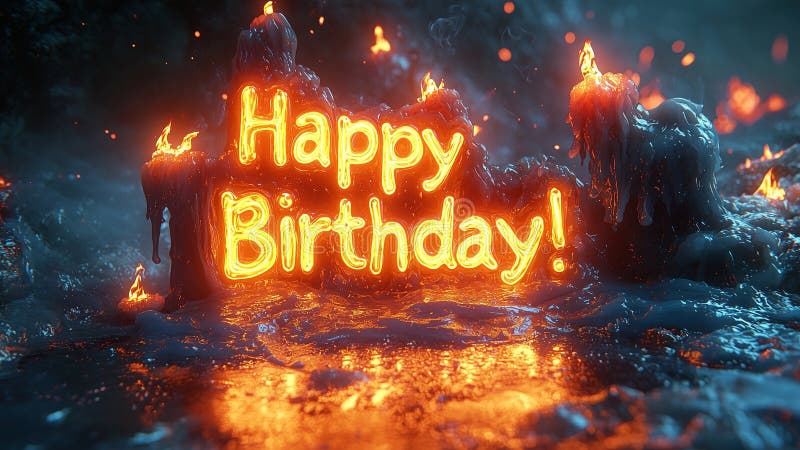 Creative Birthday Typography with Food-inspired Elements Stock ...