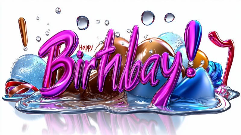 Creative Birthday Typography with Food-inspired Elements Stock ...