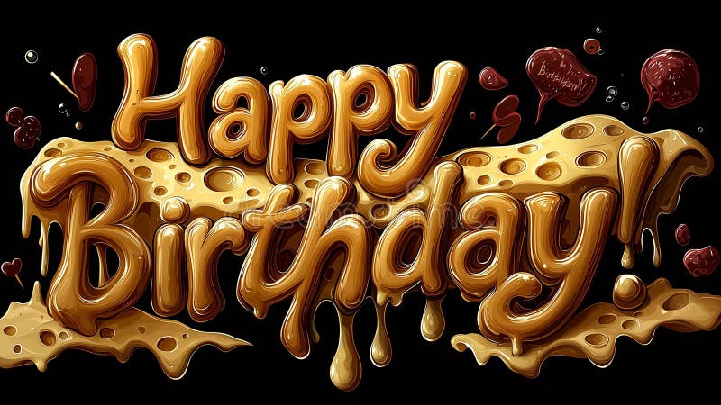 Creative Birthday Typography with Food-inspired Elements Stock ...
