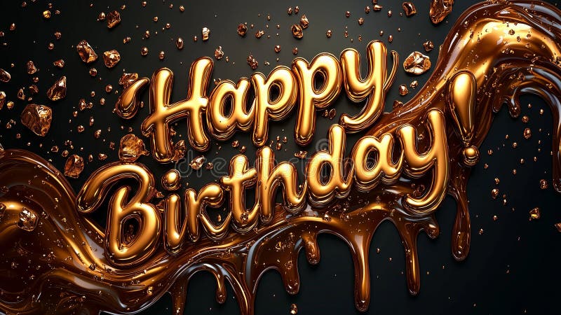 Creative Birthday Typography with Food-inspired Elements Stock ...