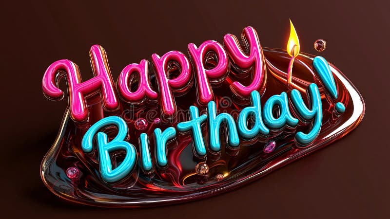 Creative Birthday Typography with Food-inspired Elements Stock ...