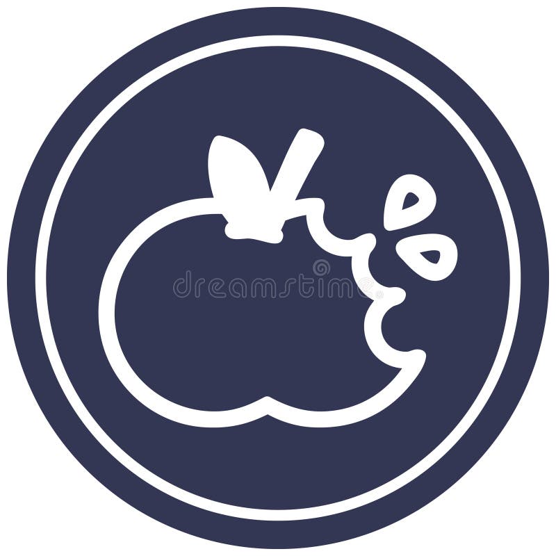 A Creative Bitten Apple Circular Icon Stock Vector - Illustration of ...