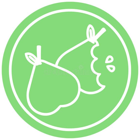 A Creative Bitten Pears Circular Icon Stock Vector - Illustration of ...
