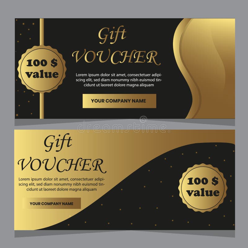 Creative Black Dark Gift Voucher, Card Template Modern and Design ...