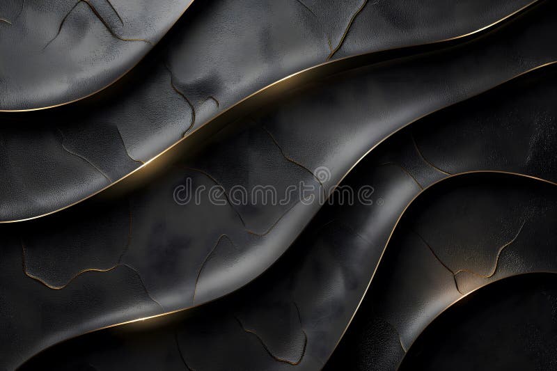 Creative Black and Gold Background with Waves and Cracks,rough Plastic ...