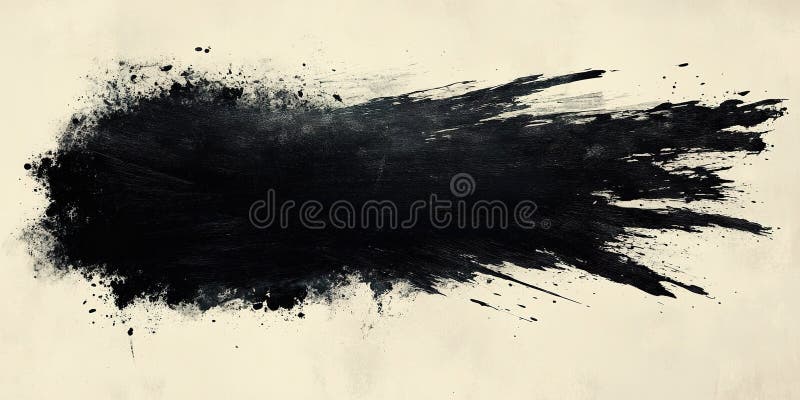 Creative Black Paint Splash on a Light Canvas Background Highlights ...