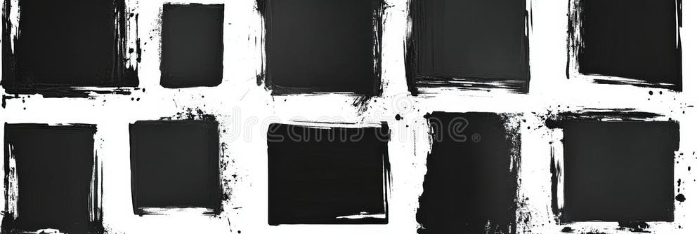 Creative Black Rough Edge Rectangles Ideal for Artistic Collage Design ...