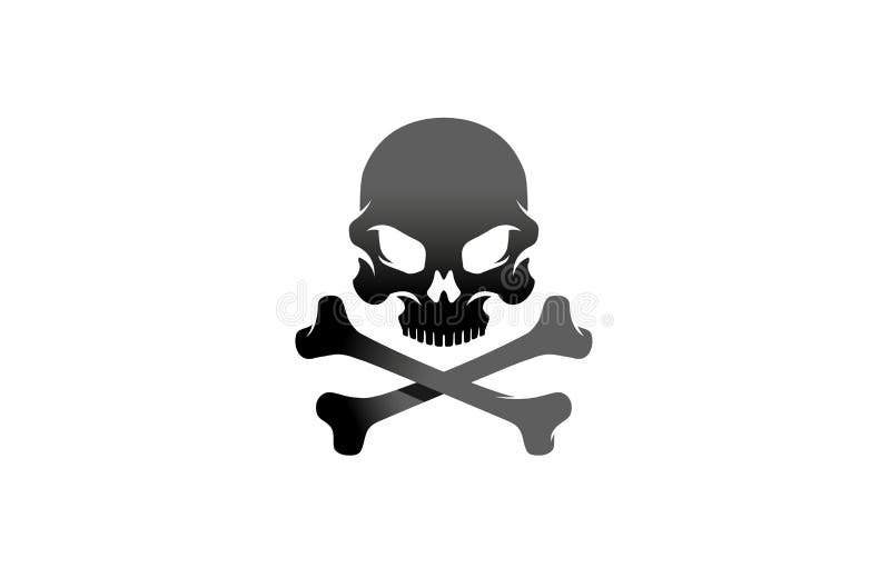 Creative Black Skeleton Bones Skull Logo Design Vector Illustration ...
