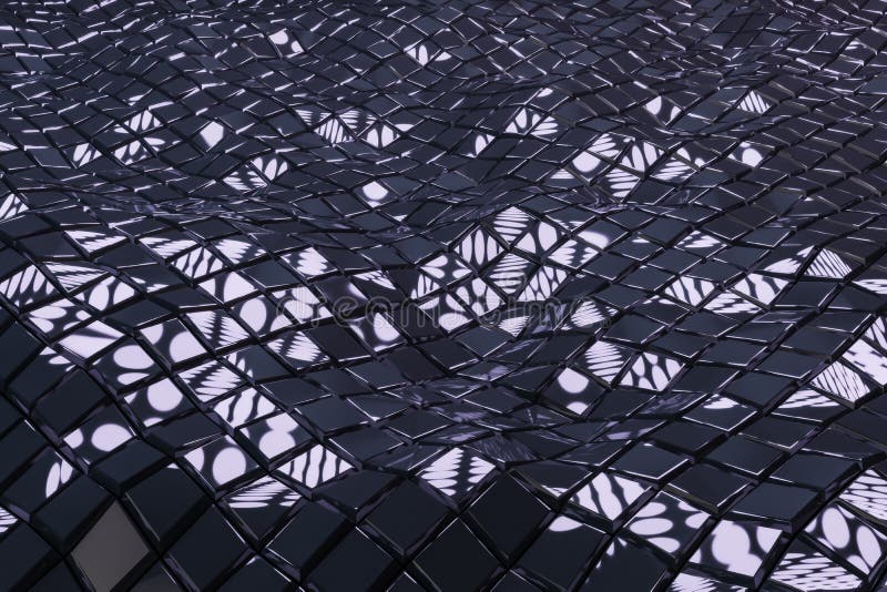 Creative Black Tile Wave Backdrop. Style, Design and Texture Concept ...