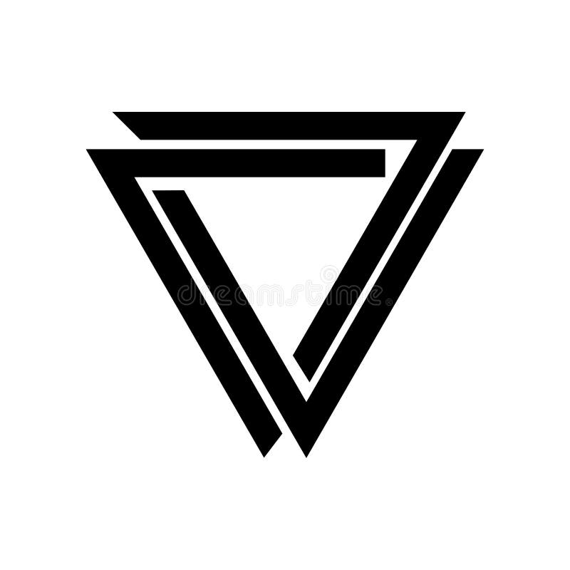 Creative Black Triangle Shape Icon Minimal Flat Geometrical Shape Logo ...