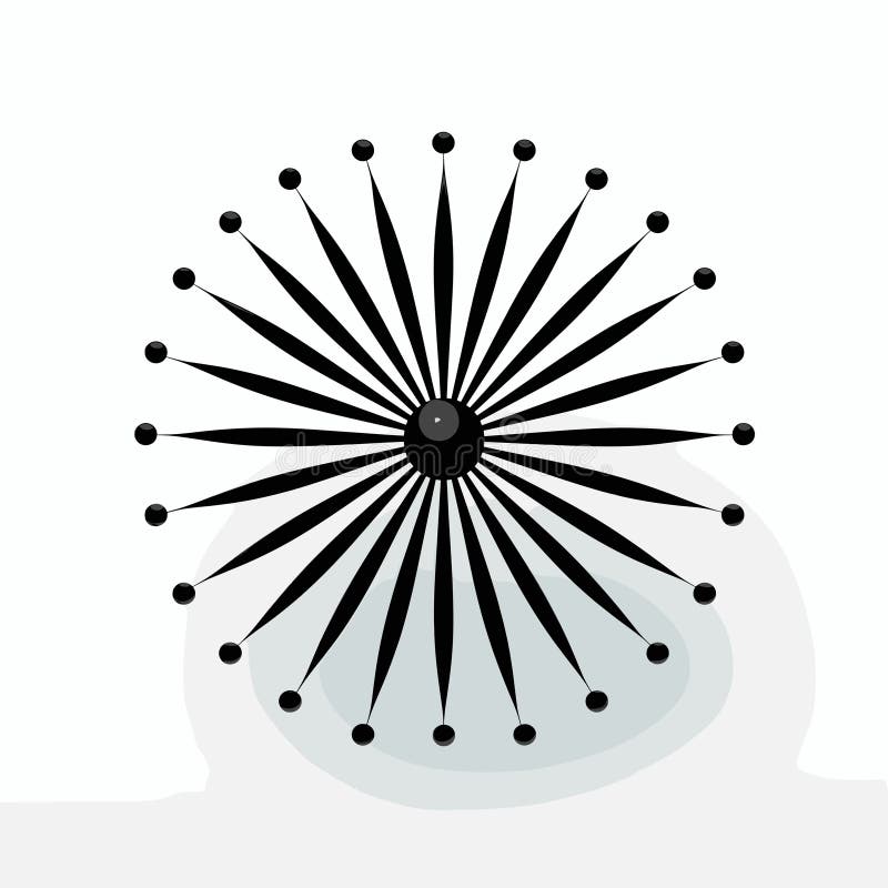 Creative Black and White Radial Design with Pointed Lines and Circular ...