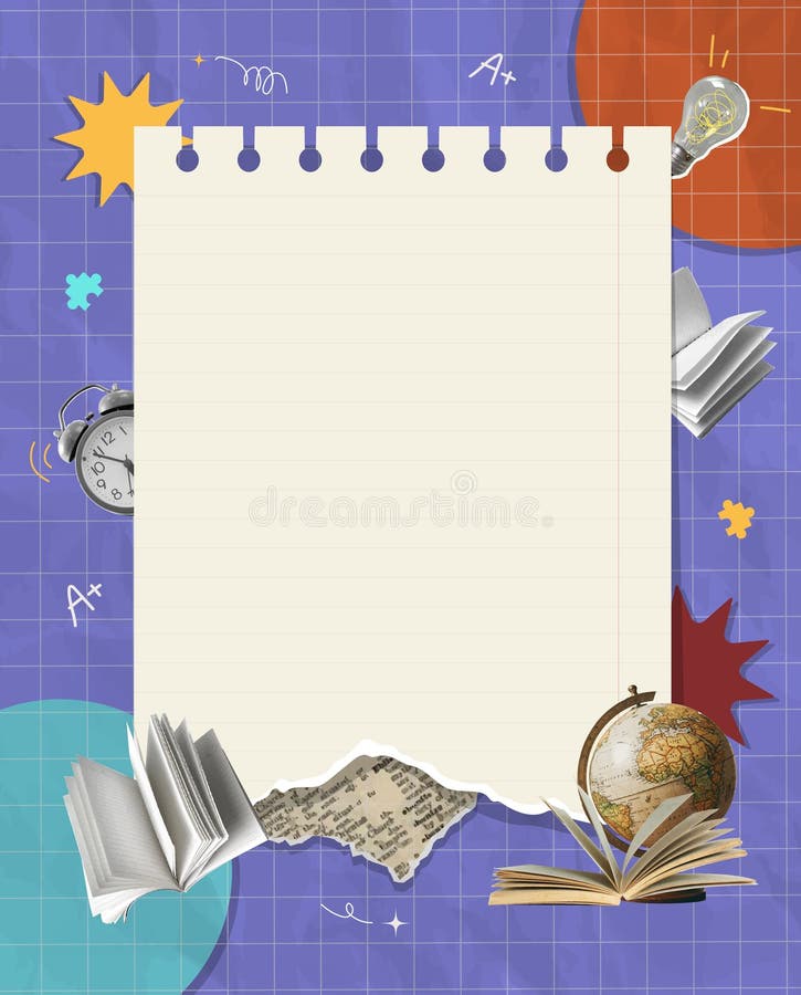 Back To School Creative Blank Template for Notes and Ideas. Vector ...