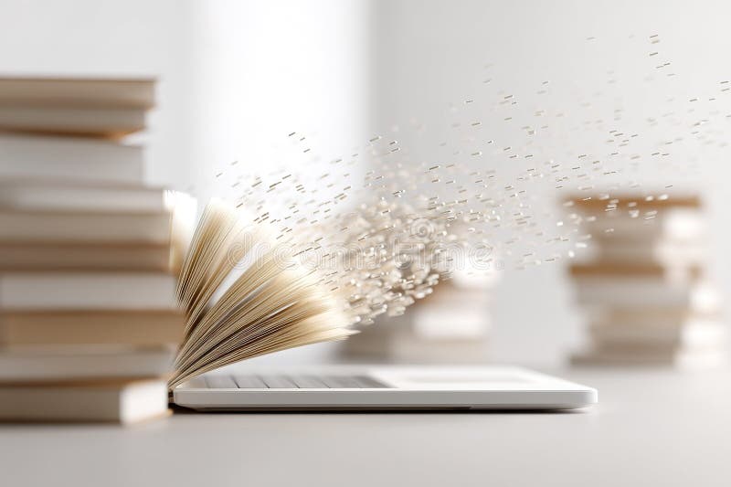 Creative Blend of Books and Digital Technology Showcasing Knowledge ...