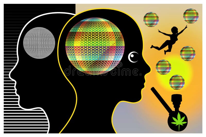 Creative Block and Cannabis Stock Illustration - Illustration of ...