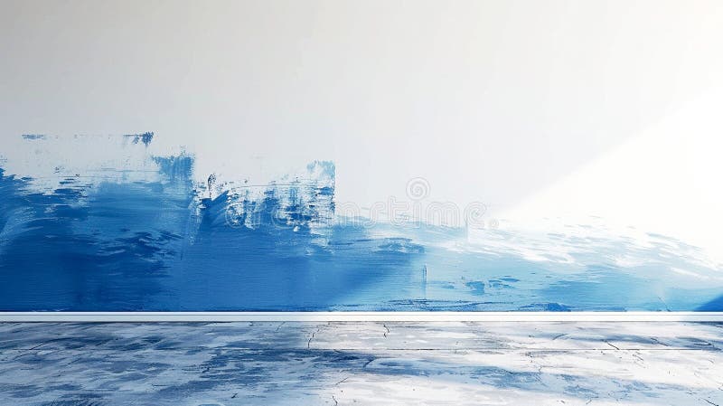 Creative Blue Abstract Mural Enhances Modern Interior Space with ...