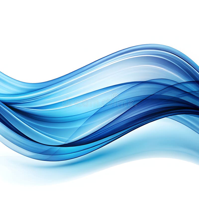 Blue Abstract Wave Design Isolated on White Background Stock ...