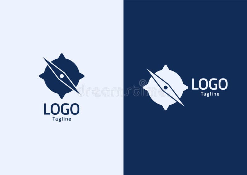 Creative Blue Compass Concept Logo Design Template Stock Vector ...
