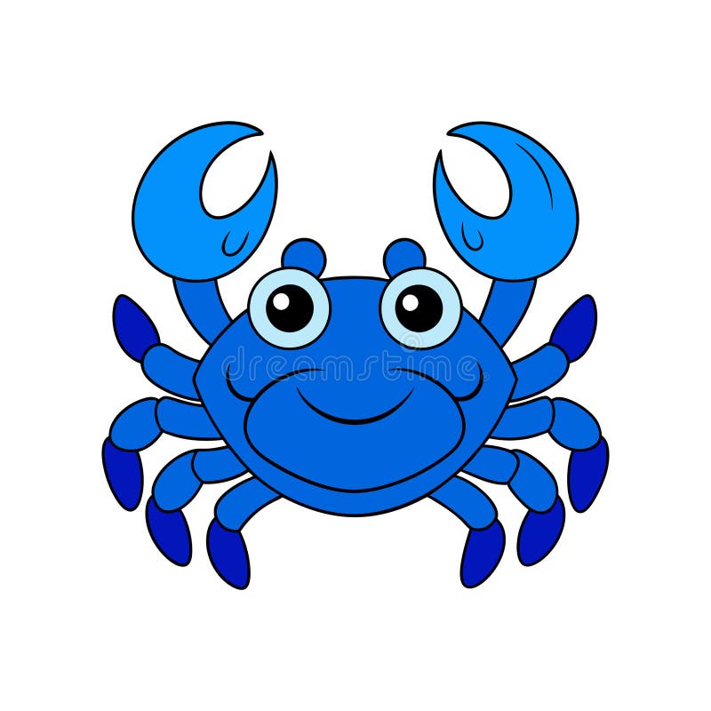 Creative Blue Crab Outline Illustration Stock Illustration ...
