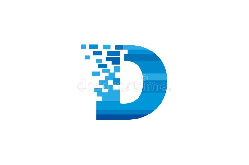 Creative Blue D Letter Pixel Logo Design Symbol Vector Illustration ...