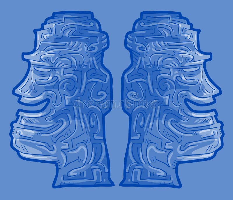 Creative blue face stock vector. Illustration of carnival - 48388324