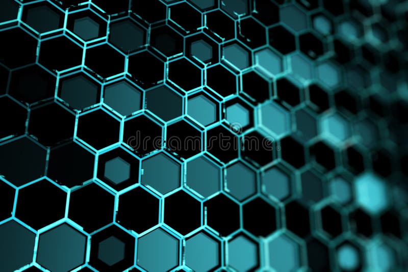 Creative Blue Hexagonal Backdrop. Technology, Design and Landing Page ...