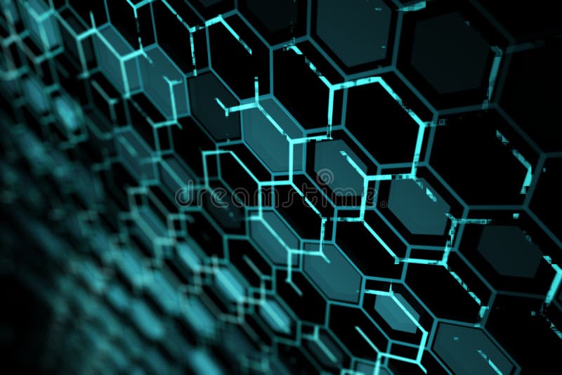 Creative Blue Hexagonal Texture. Technology, Design and Landing Page ...