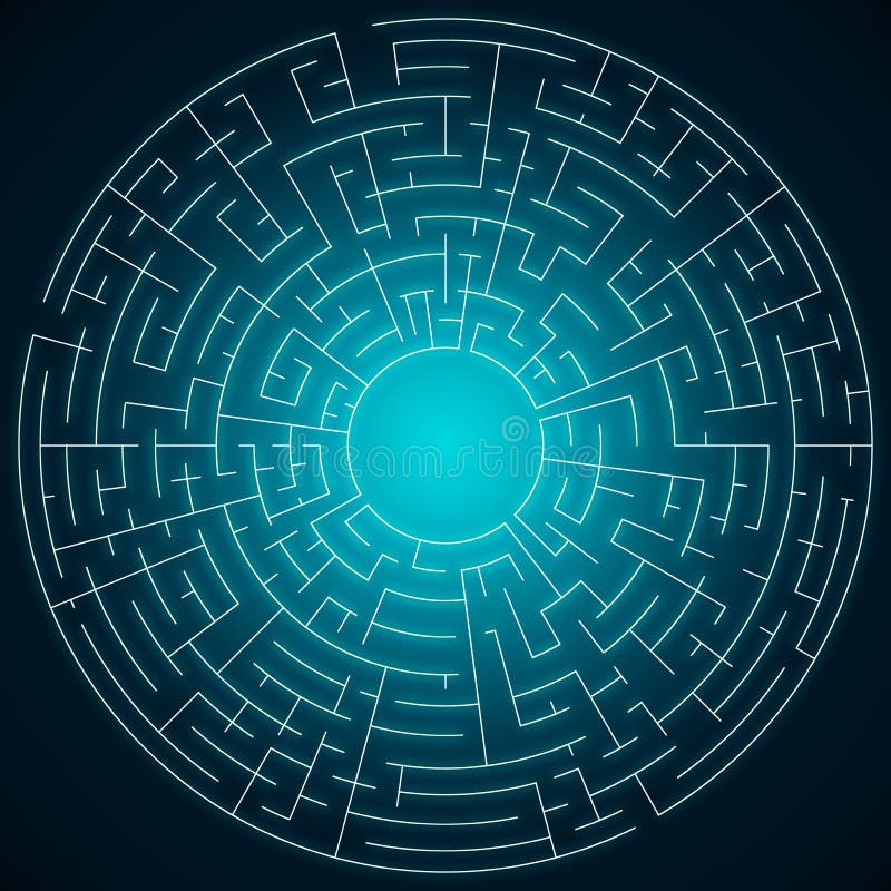 CReative Blue Labyrinth Backdrop Stock Illustration - Illustration of ...