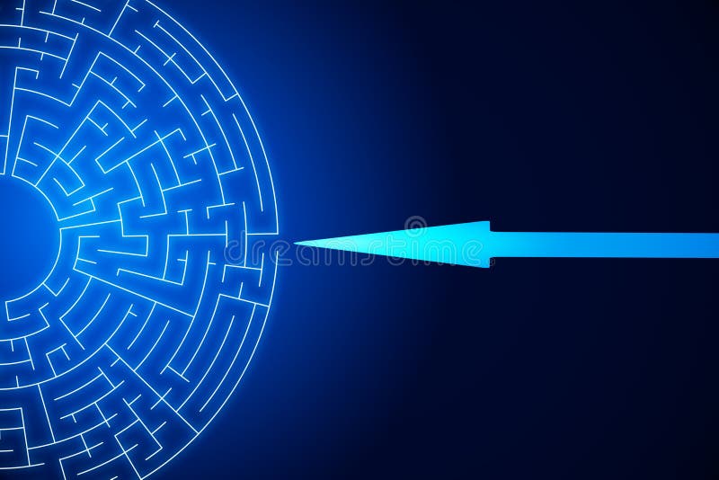 Creative blue labyrinth stock illustration. Illustration of labyrinth ...