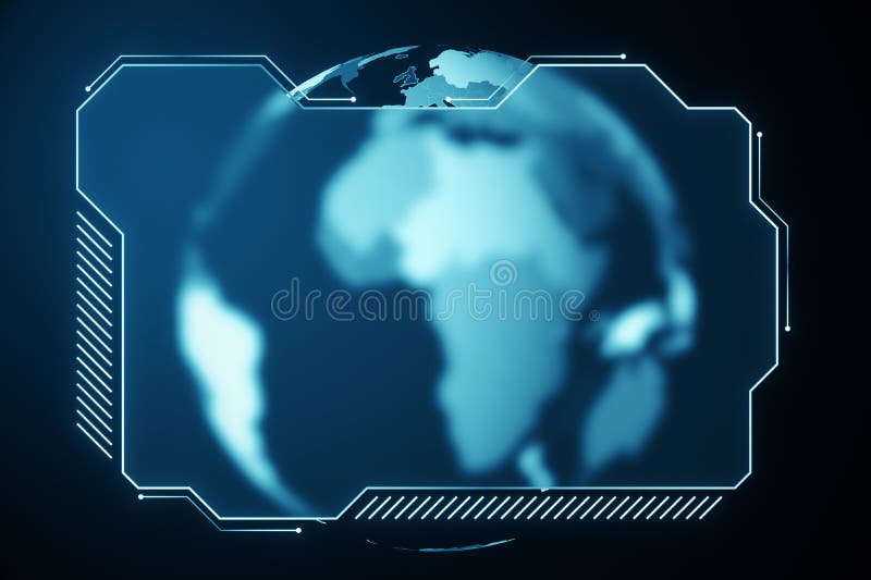 Creative Blue Map Folder with Mock Up Place. Digital Communication and ...