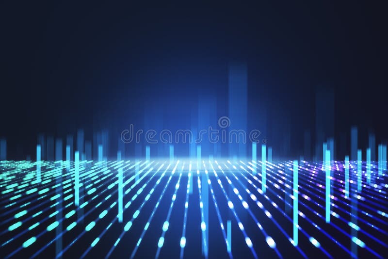 Creative Blue Metaverse Background. Digital Future and Cyberpunk ...