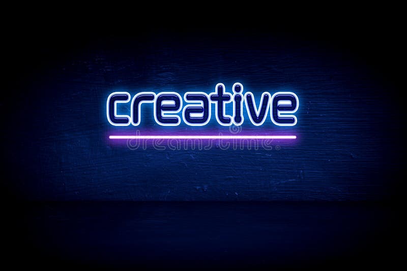 Creative - Blue Neon Announcement Signboard Stock Illustration ...