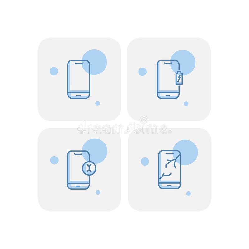 Creative Blue Smart Phone Icons Design Vector Stock Illustration ...