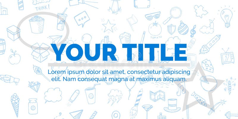 Creative Blue Text Your Title on White Background with Star and Speech ...