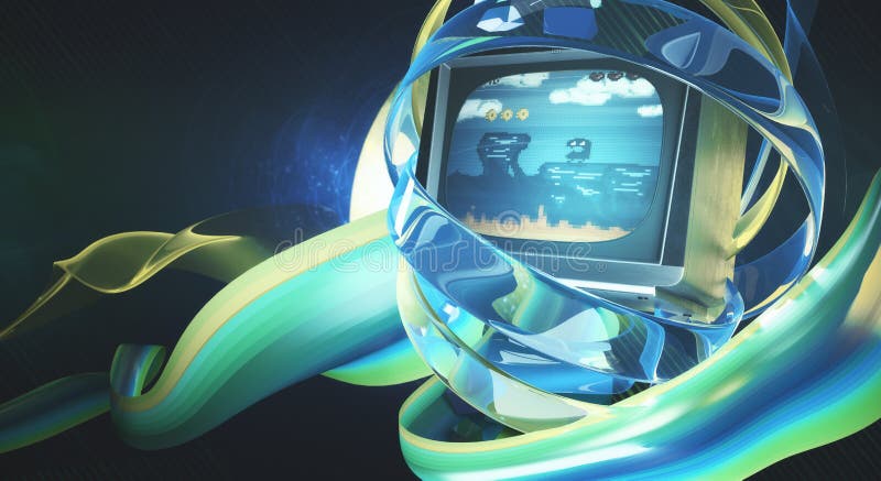 Creative Blue TV Digital Art Stock Illustration - Illustration of ...