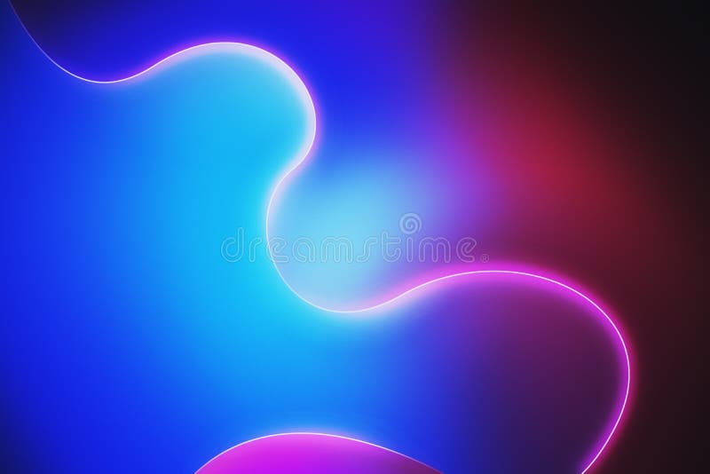 Creative Blue Wave Line Wallpaper. 3D Rendering Stock Illustration ...