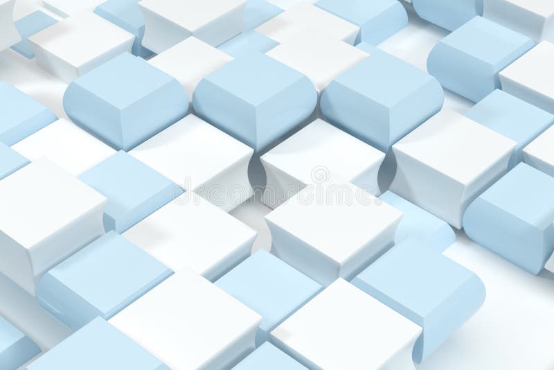 Creative Blue and White Cubes Background, 3d Rendering Stock ...