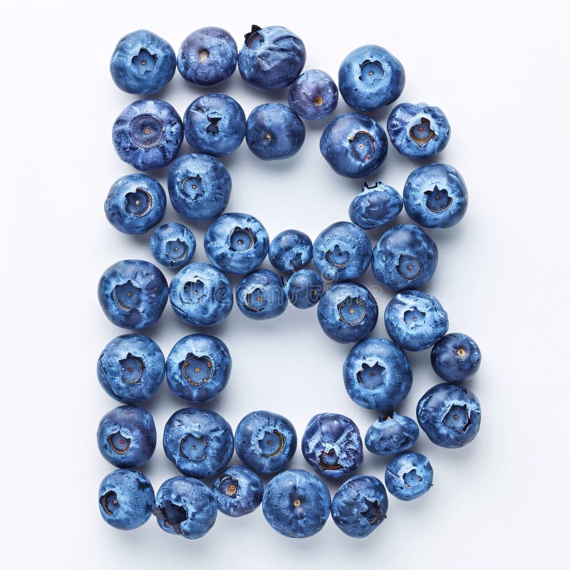 Creative Blueberries Slice Art Forming the Letter B Stock Illustration ...