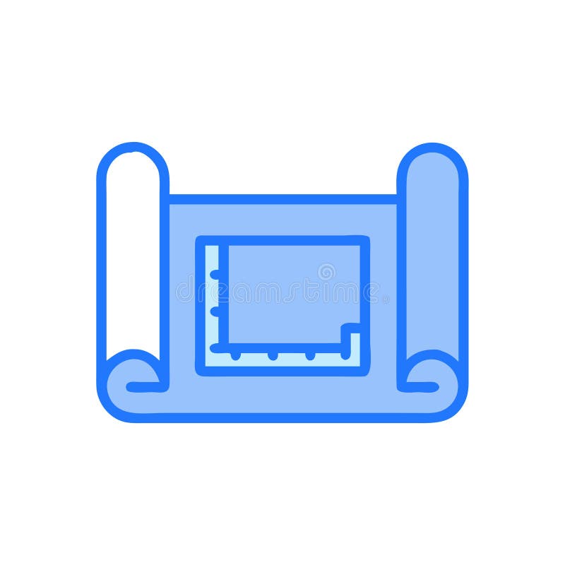 Creative Blueprint Roll Icon Representation Stock Illustration ...