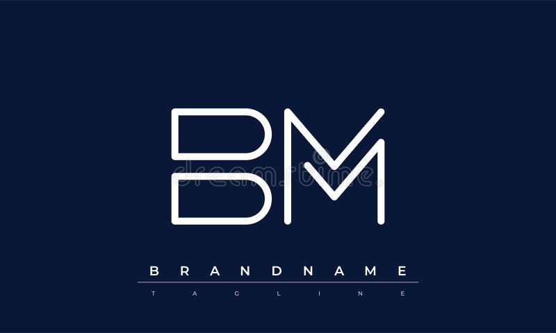 Creative BM Letter Initial Logo Vector Image Stock Vector ...