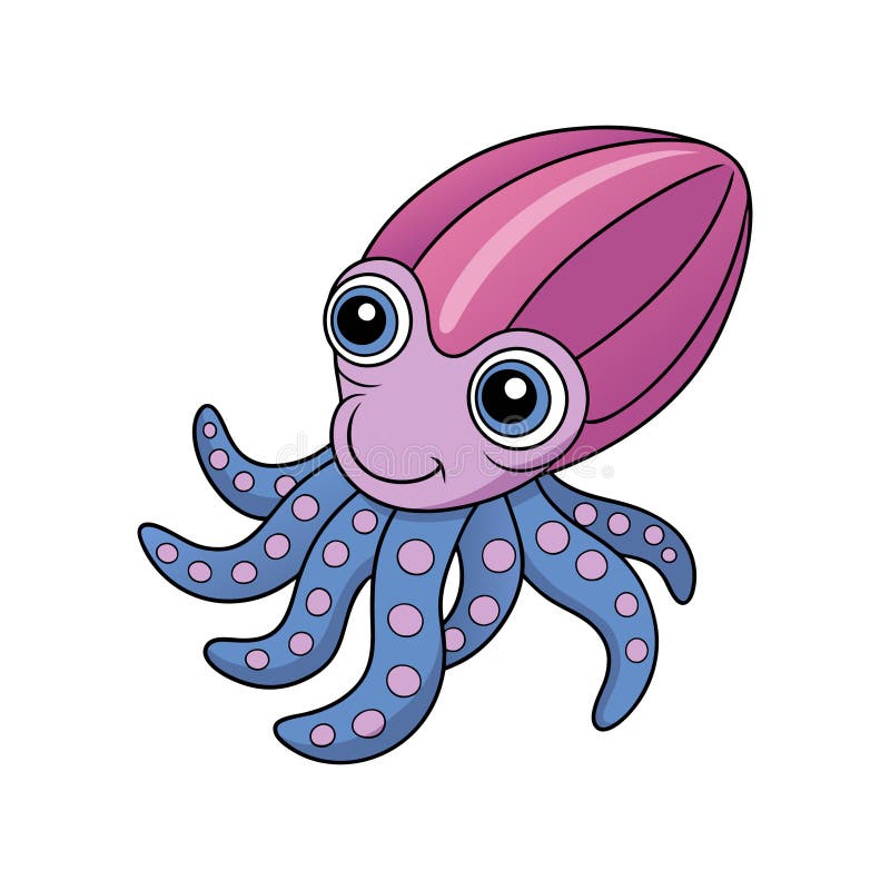 Creative Bobtail Squid Coloring Animal Illustration Stock Photo ...